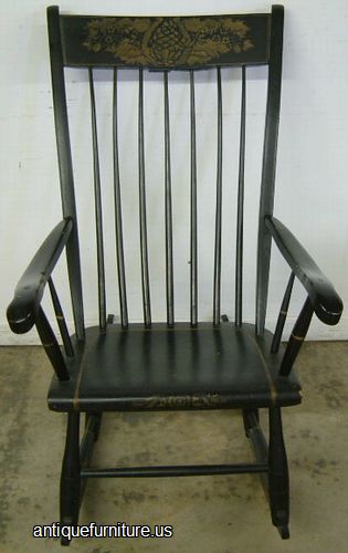 Antique Paint Decorated Rocker at AntiqueFurniture.US