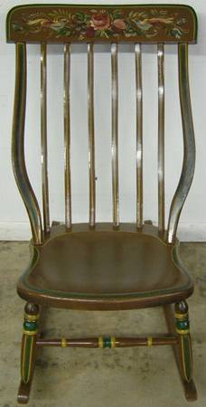 Antique Paint Decorated Rocker at AntiqueFurniture.US