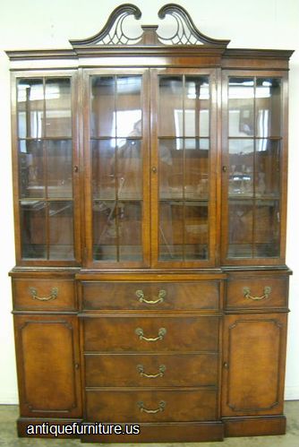 Antique Flame Mahogany Breakfront at AntiqueFurniture.US
