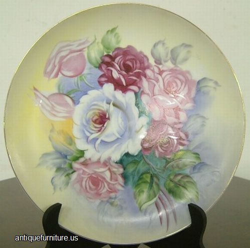 Antique Hand Painted Plate at AntiqueFurniture.US